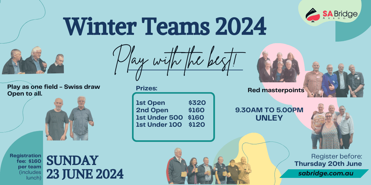 Winter Teams – SA Bridge Association