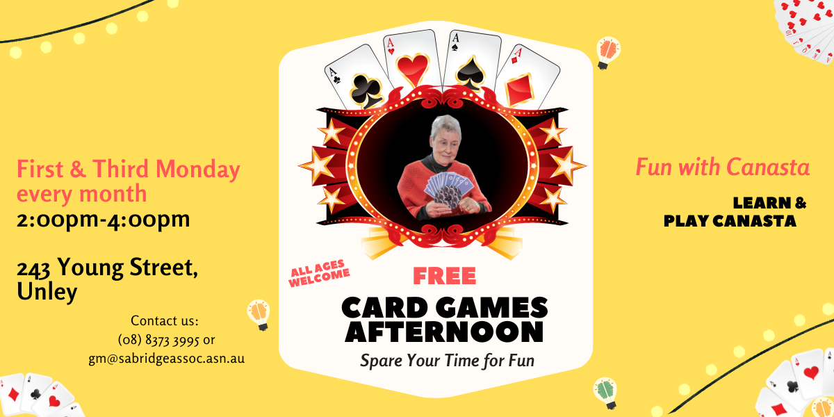 Canasta Mondays - SA Bridge Association
